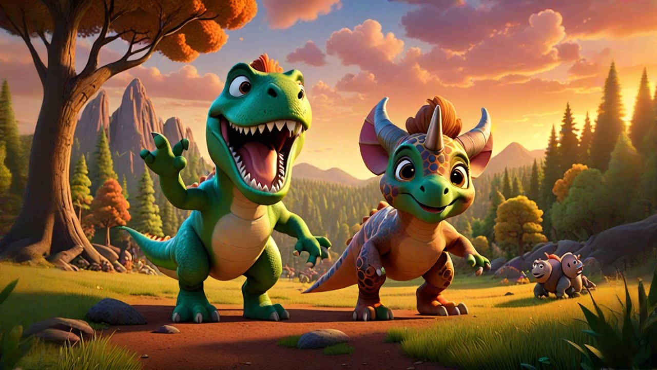 Four Little Dinosaurs Stomp and Roar | Dinosaur Song for Kids | Counting Rhymes and Baby Songs ...