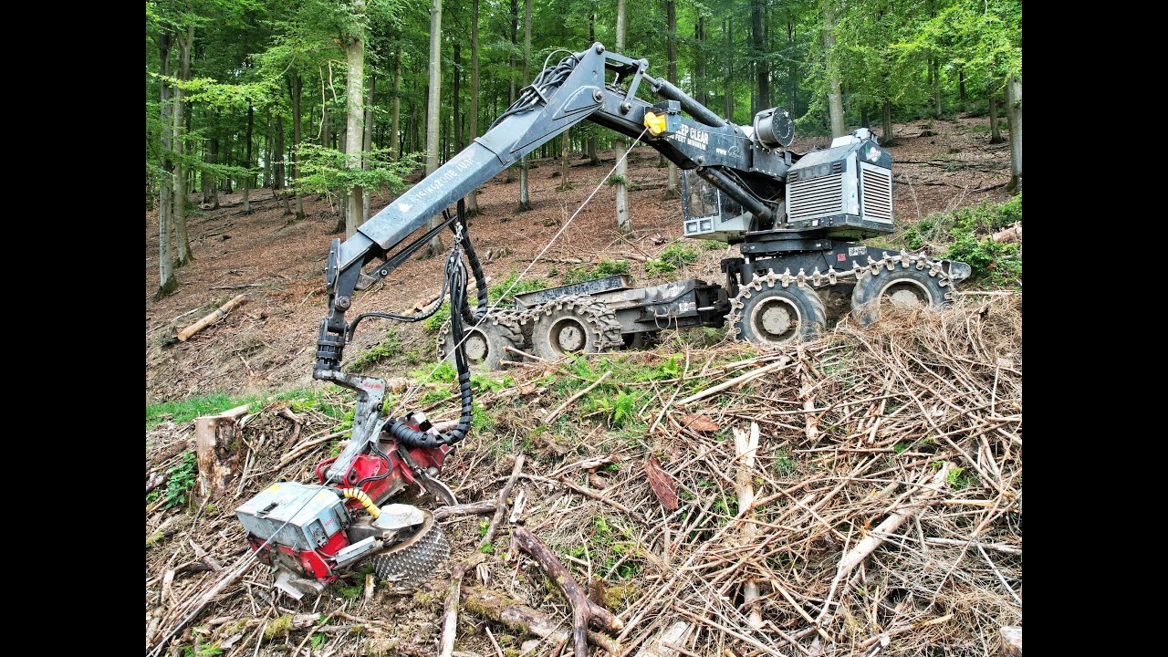🌲4K| Timberpro & Winch Work • Timberpro 830B & Konrad Forsttechnik ...