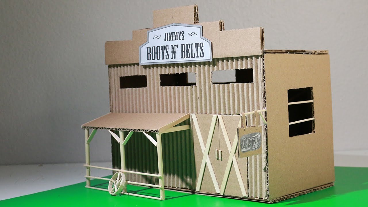 How to make Cardboard Old West Shop Easy - YouTube