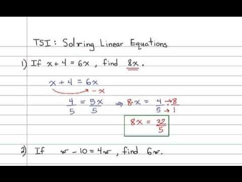Math TSI Prep: Solving Equations - YouTube