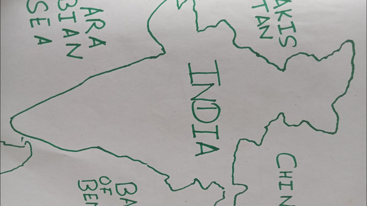 geographical map of India drawing easy step by step - YouTube