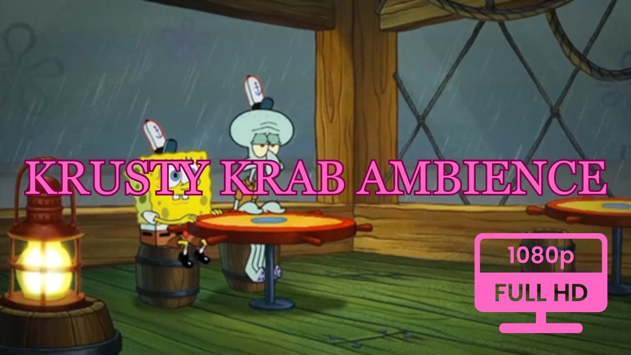 8 Hours of Rainy Krusty Krab Ambience 🌧 | Spongebob & Squidward ...
