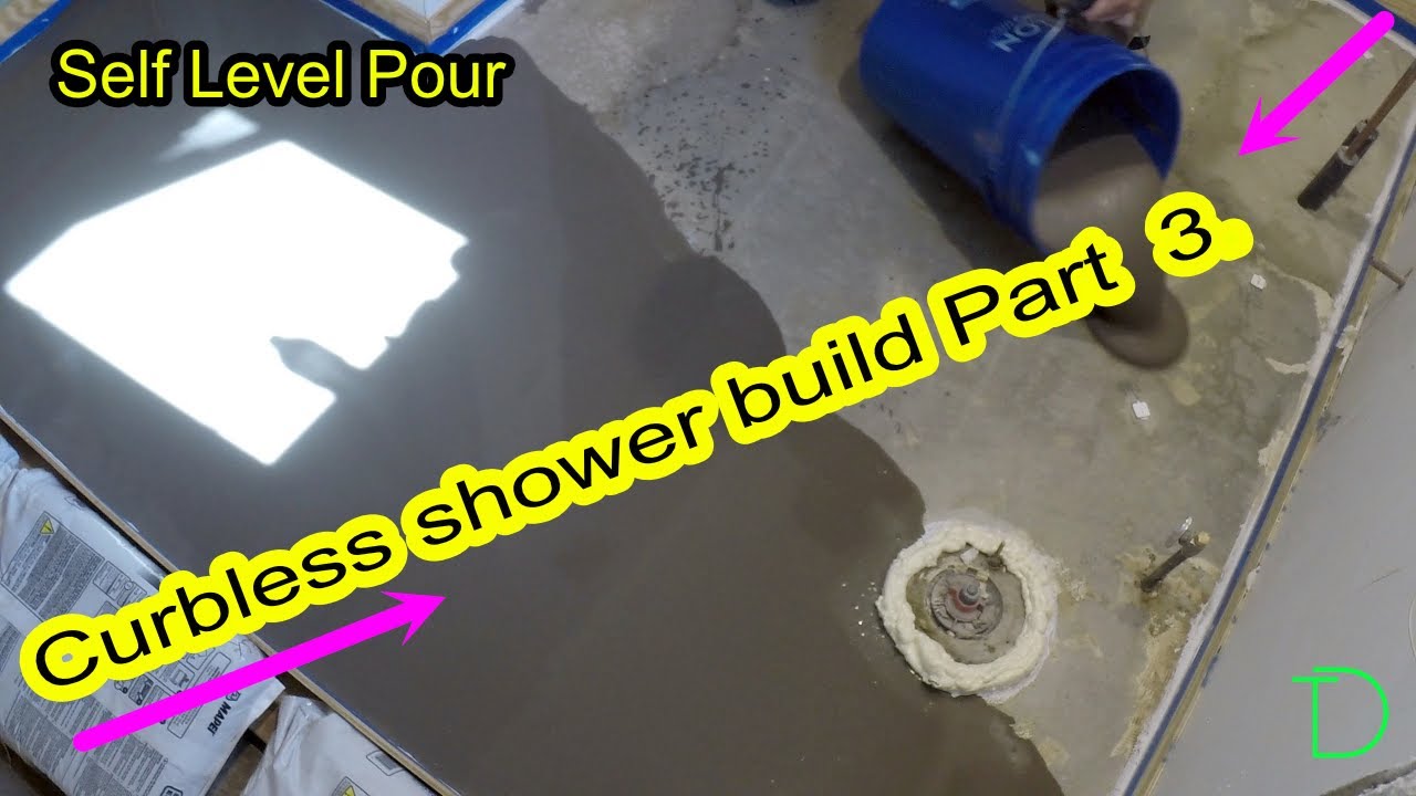Building A Curbless Shower On A Concrete Slab Part 3 Self Level Pour