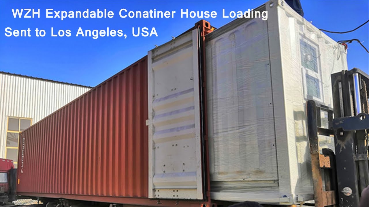 Sent to USA, Loading Expandable Container house into Sea Shipping ...