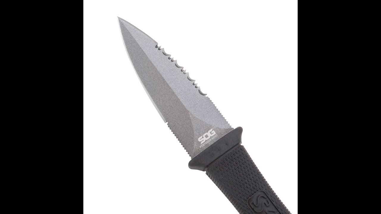 SOG M14K-CP Mini Pentagon Small Dagger Fixed Blade Straight & Partially ...