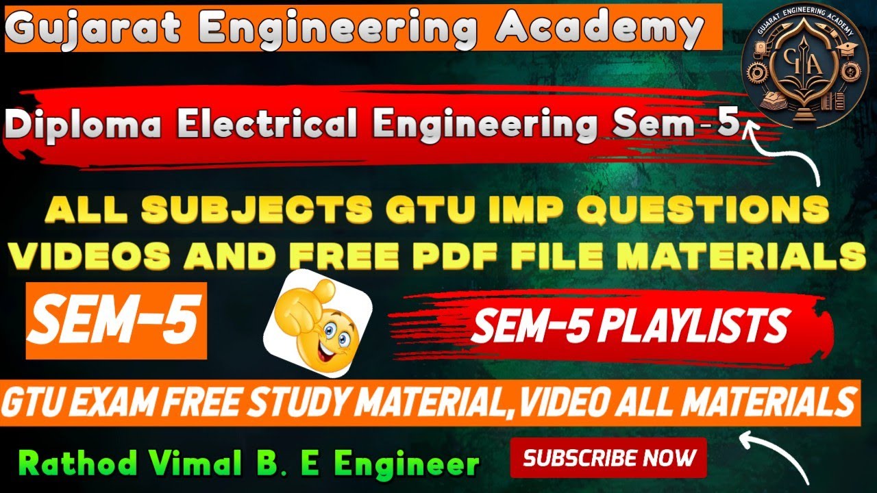 Diploma Electrical Engineering Sem-5 Playlists📘| All Subjects GTU IMP Questions | PDF Video ...