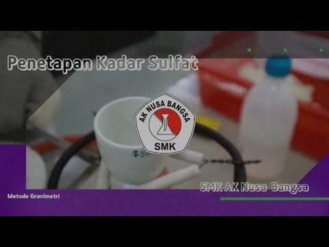 Penetapan kadar sulfat metode gravimetri - YouTube