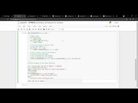 Python Program To find the Sub Set Sum | Algorithm to Find the subset sum | Python - YouTube
