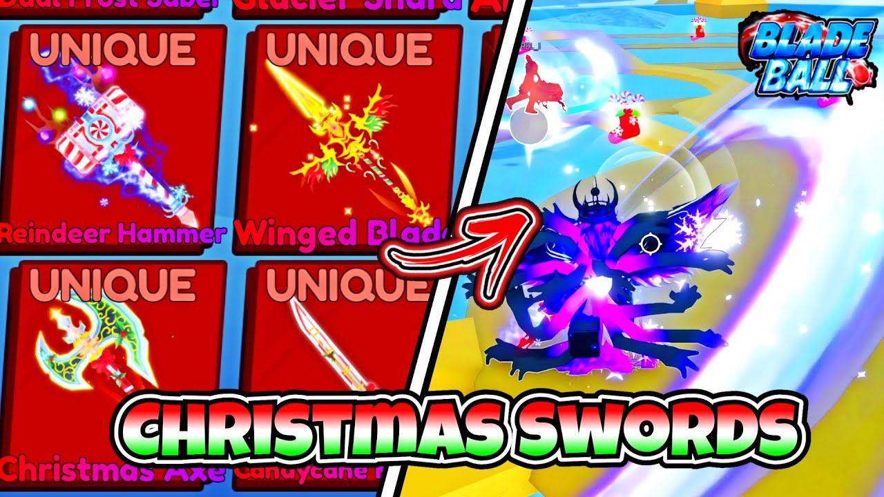 NEW Christmas Swords Showcase | Blade Ball Xmas Update - YouTube