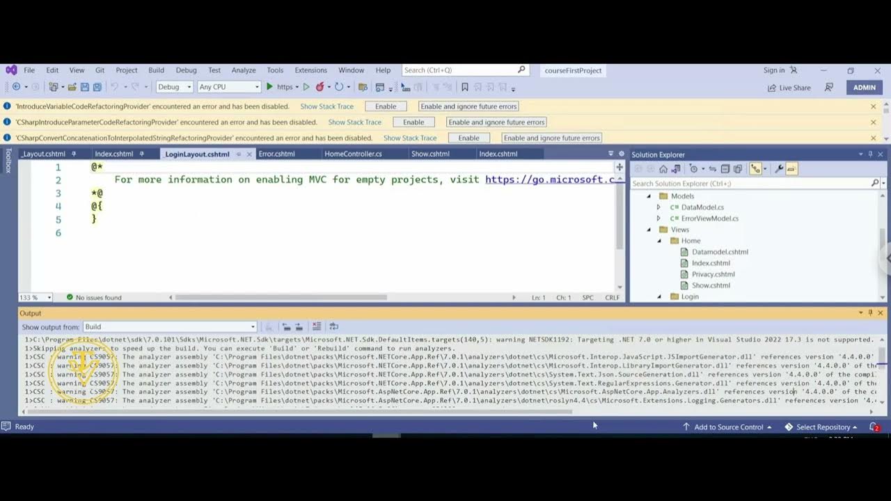 9 Implementing Login Page Redirection | .NET Core Course Tutorial - YouTube