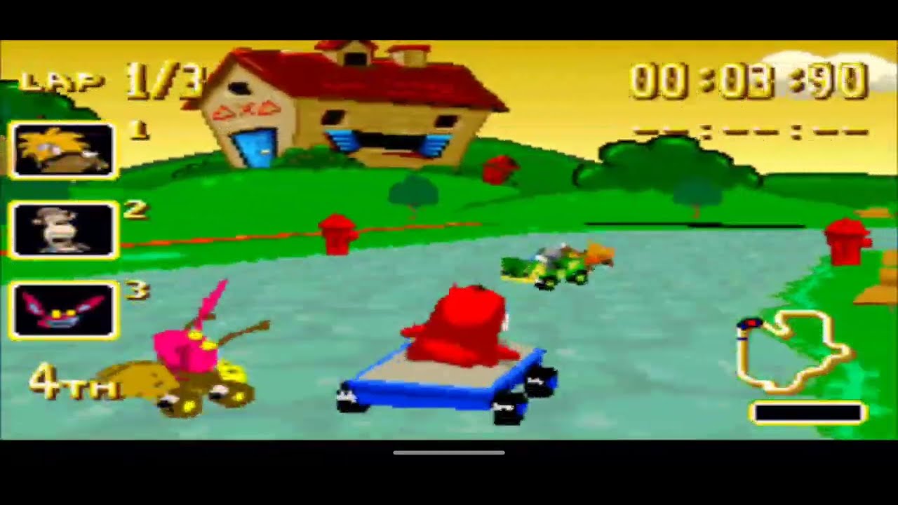Nicktoons Racing Walkthrough Gameplay Stimpy Cup 2 GBA - YouTube