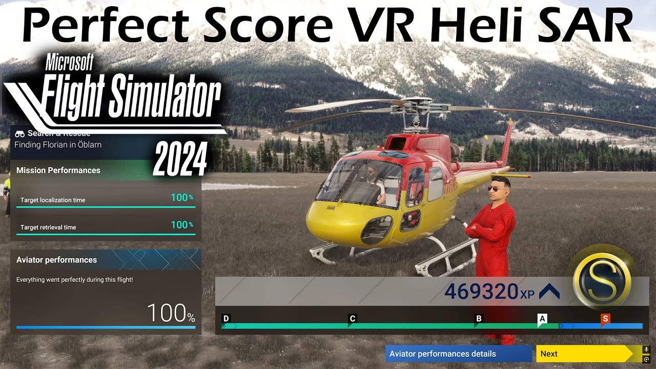 100% Score VR Heli Search & Rescue MSFS 2024 Real Heli Pilot - YouTube