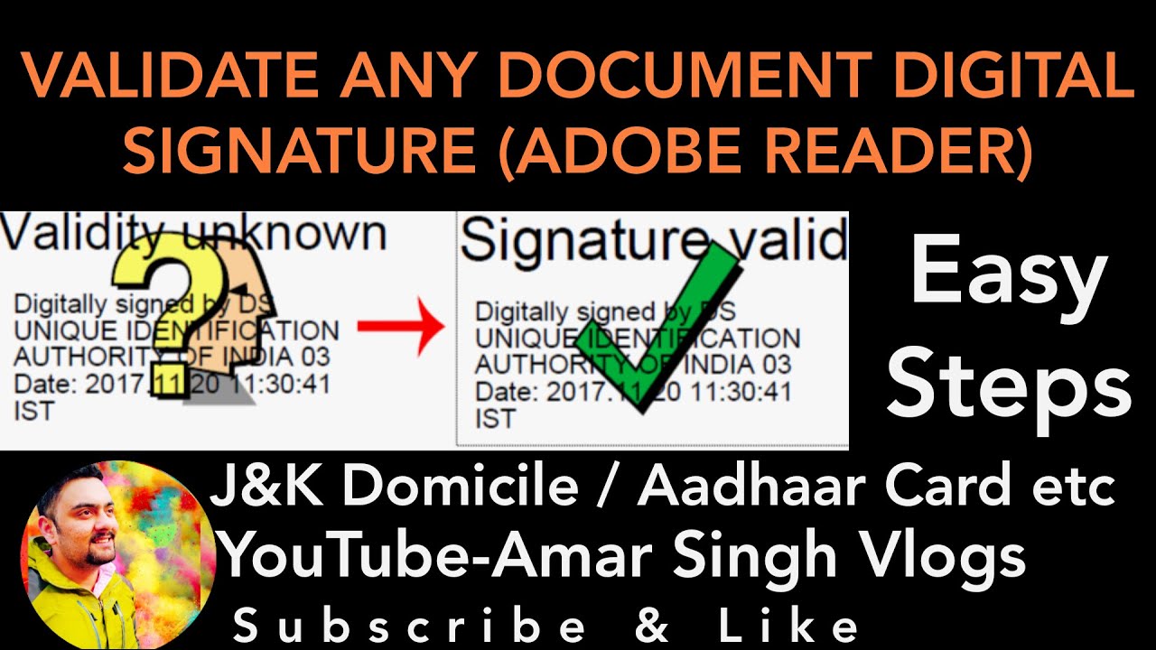 Validate Digital Signature Adobe Reader Easy Steps J K DOMICILE AADHAAR CARD YouTube Validate Digital Signature Adobe Reader Easy Steps J K DOMICILE AADHAAR CARD YouTube