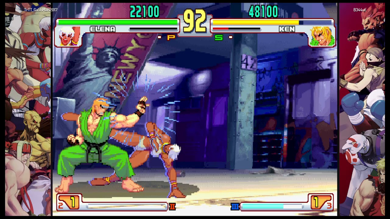 SF3 THIRD STRIKE : ELENA SA2 PARRY [ ONLINE MATCH ] - YouTube