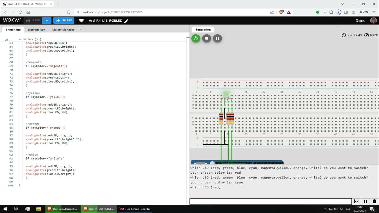 Arduino Uno R4 WiFi LESSON 18: Controlling RGB LED with an Arduino - homework - YouTube