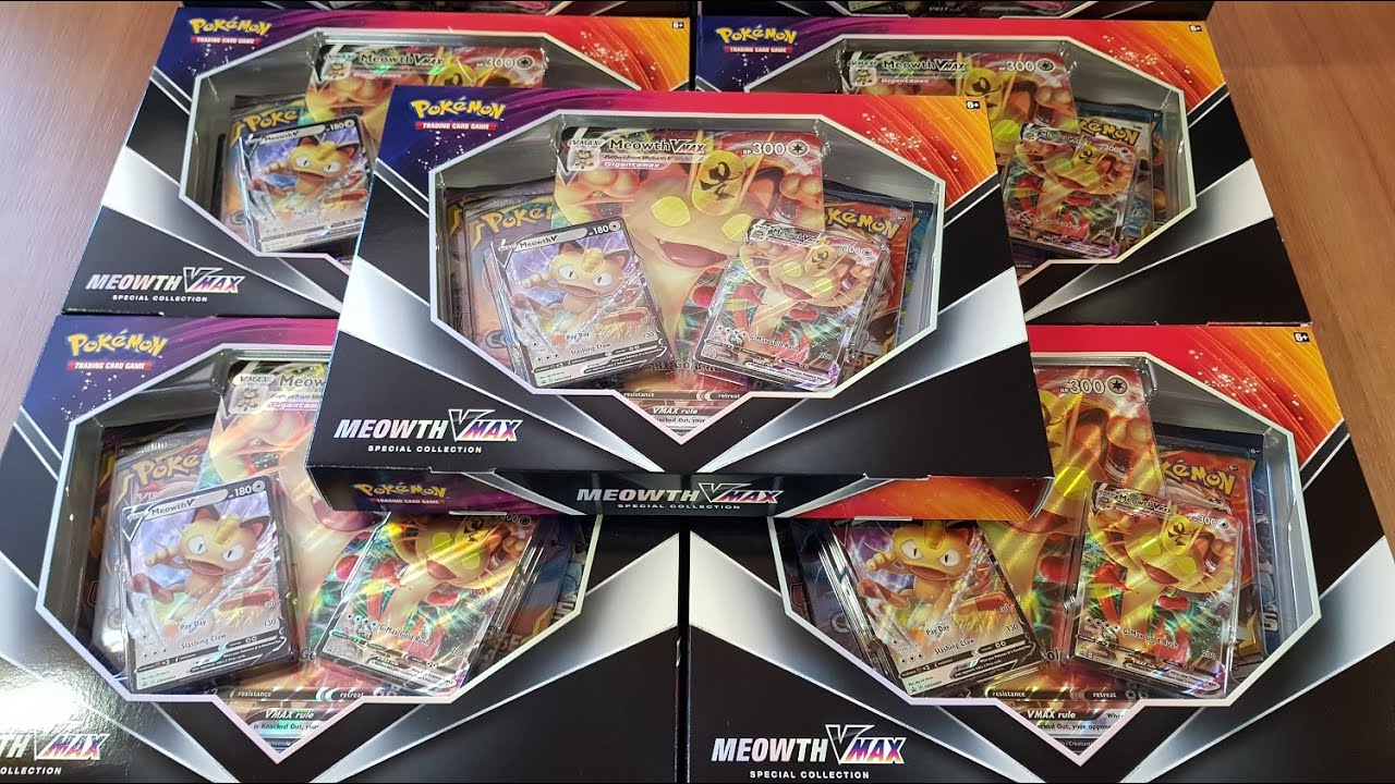 Pokémon Meowth VMAX Special Collection - rychlý pohled na box s novými ...