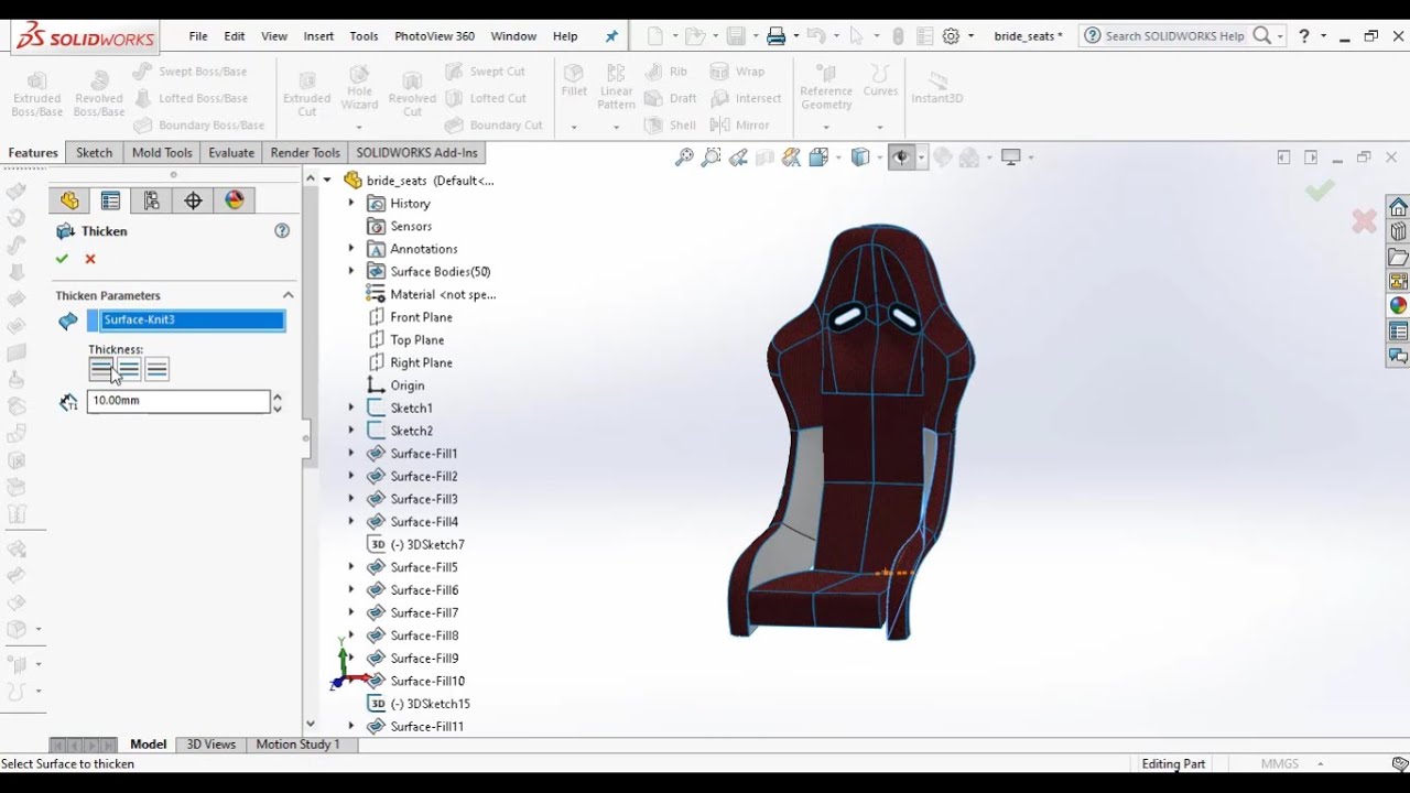 BRIDE RACING SEAT [SOLIDWORKS] [TIME-LAPSE] - YouTube