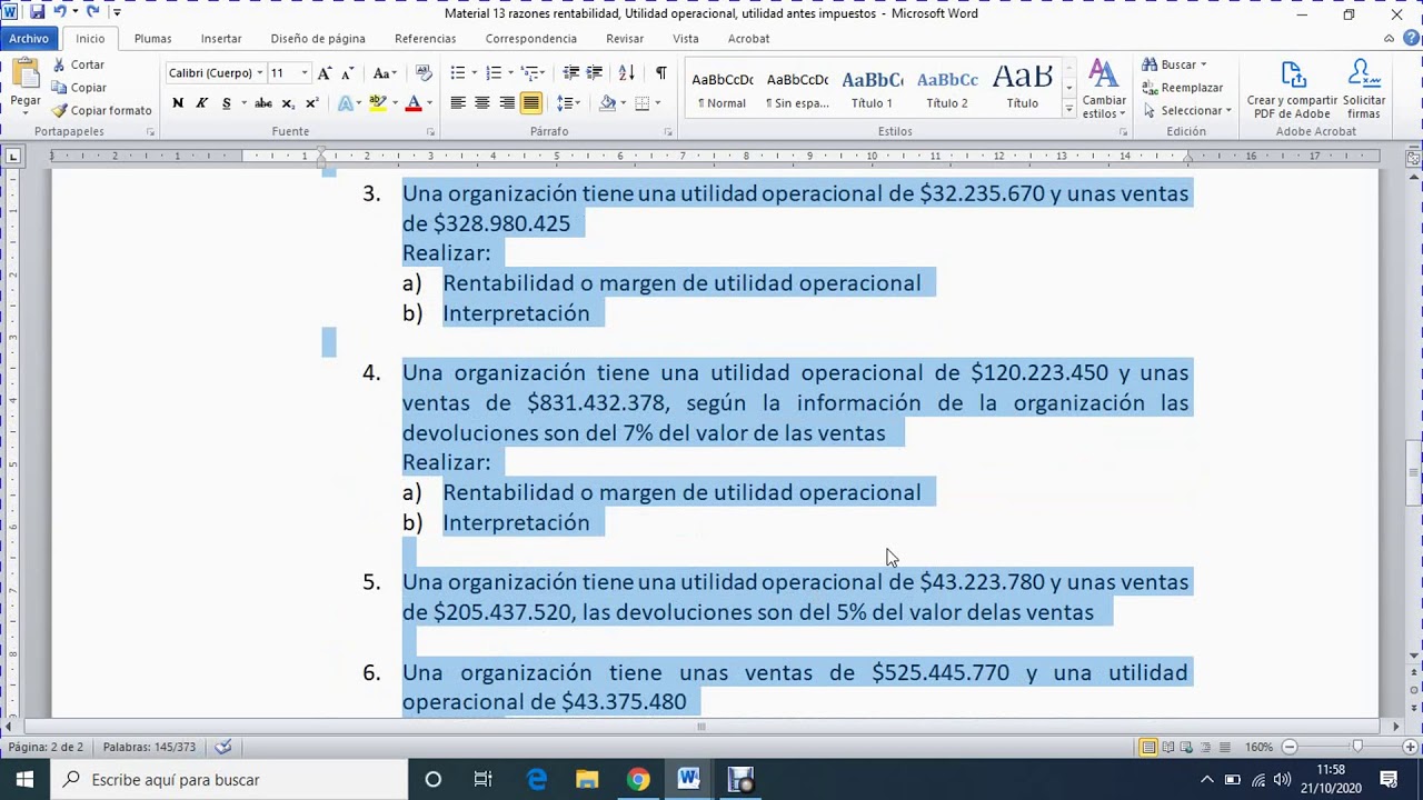Razones rentabilidad, utilidad operacional y antes de impuestos - YouTube