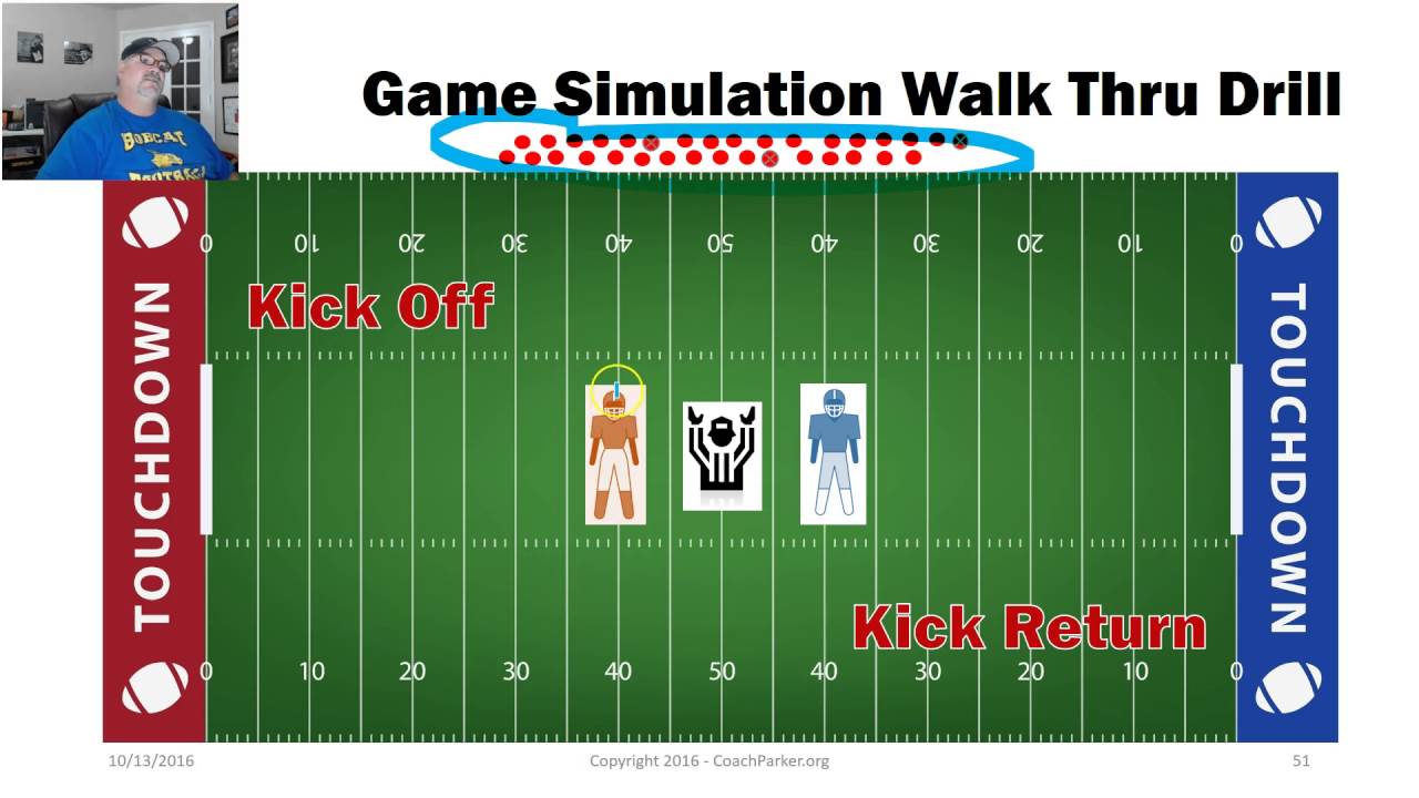 Game Simulation Walk Thru Youth Football Drill by Coach Parker - YouTube