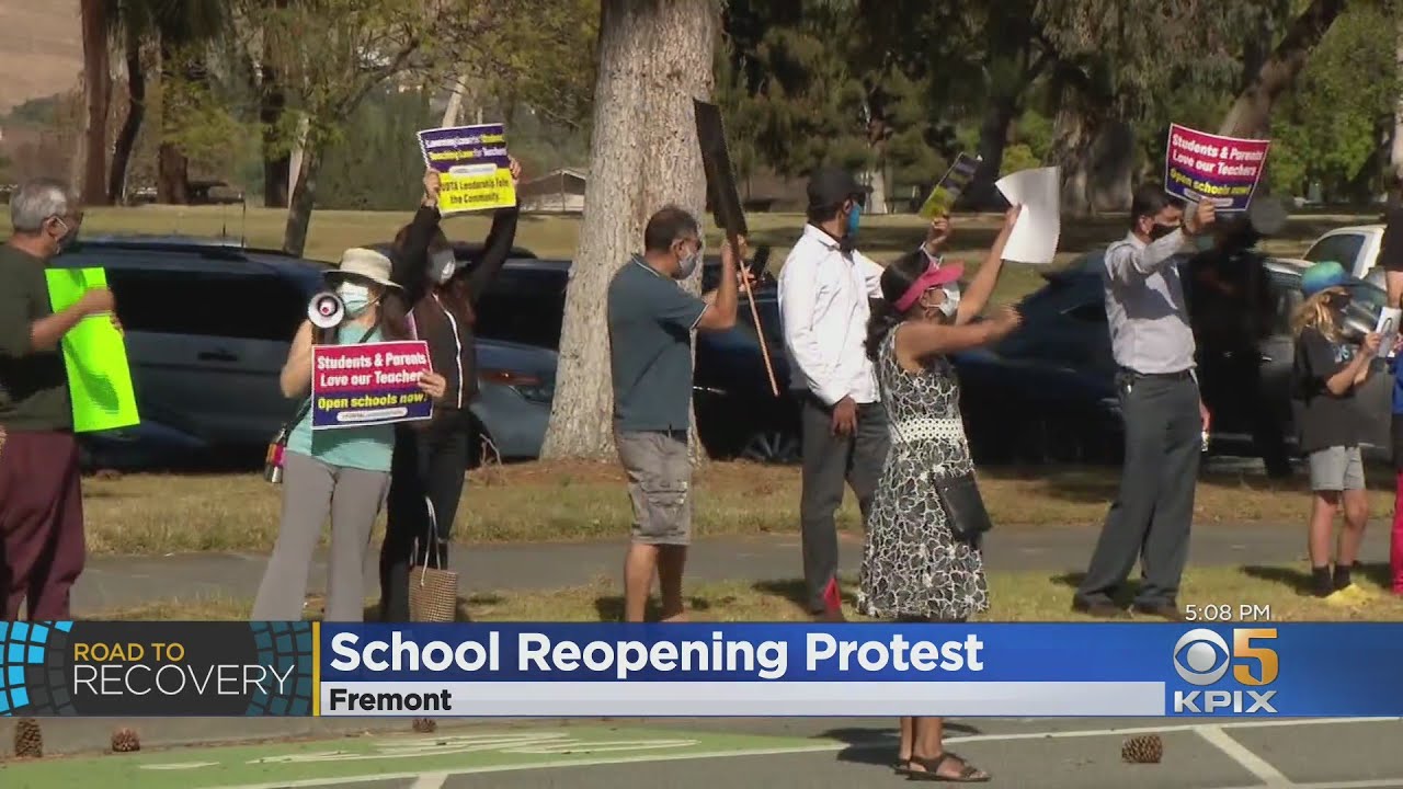 Parents Protest Fremont Unified School District Reopening Plans - YouTube