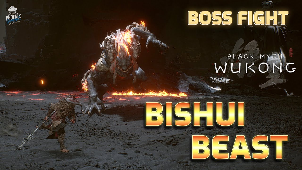 Bishui Golden-Eyed Beast Secret Boss Fight Black Myth Wukong - YouTube