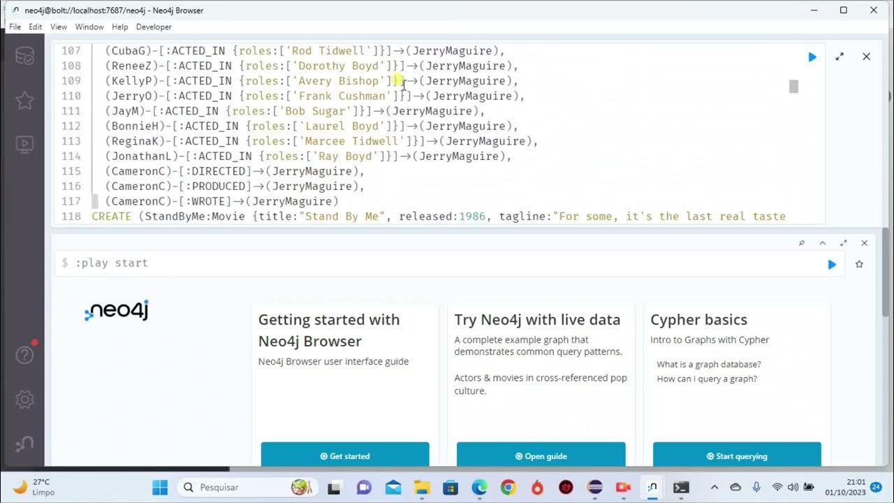 [NEO4J] [CYPHER] [NoSQL] EXECUTANDO consulta em CYPHER no NEO4J Desktop - YouTube