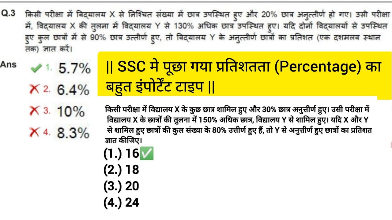 SSC Percentage bast Question Solution || maths by Ruchin || #maths # ...