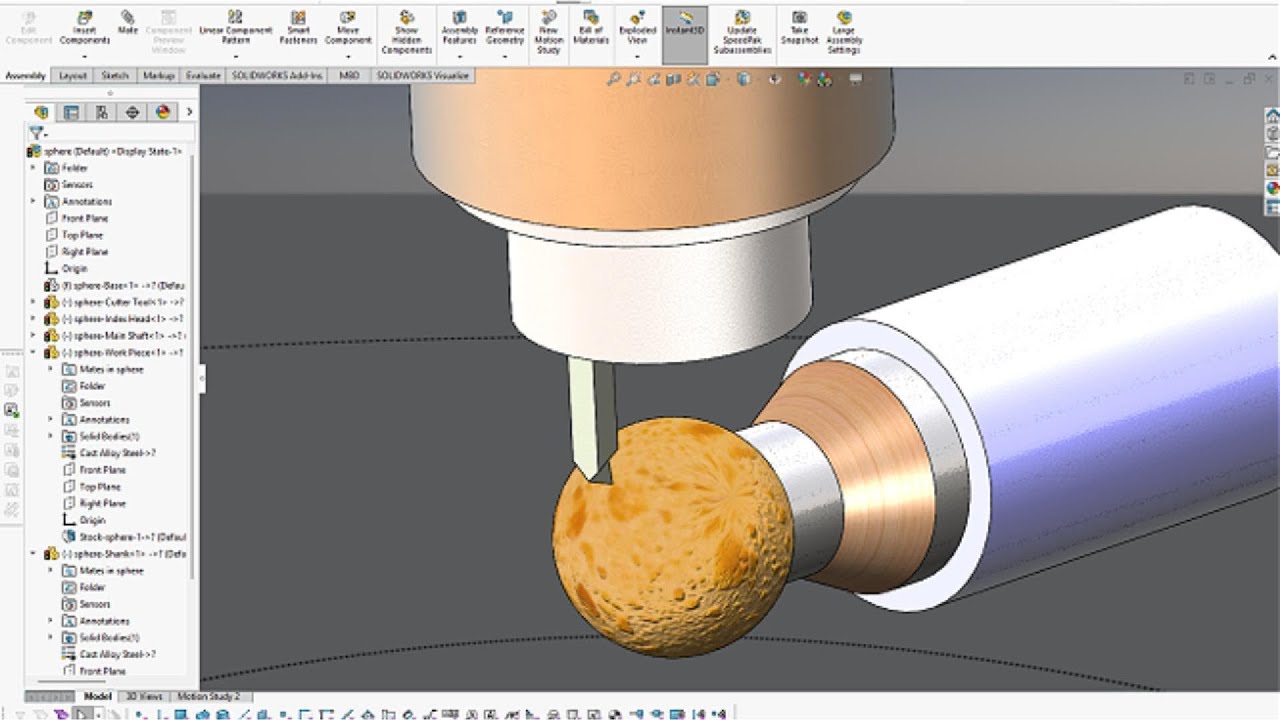 Making a Sphere on a Milling Machine by Solidworks ⭐ - YouTube