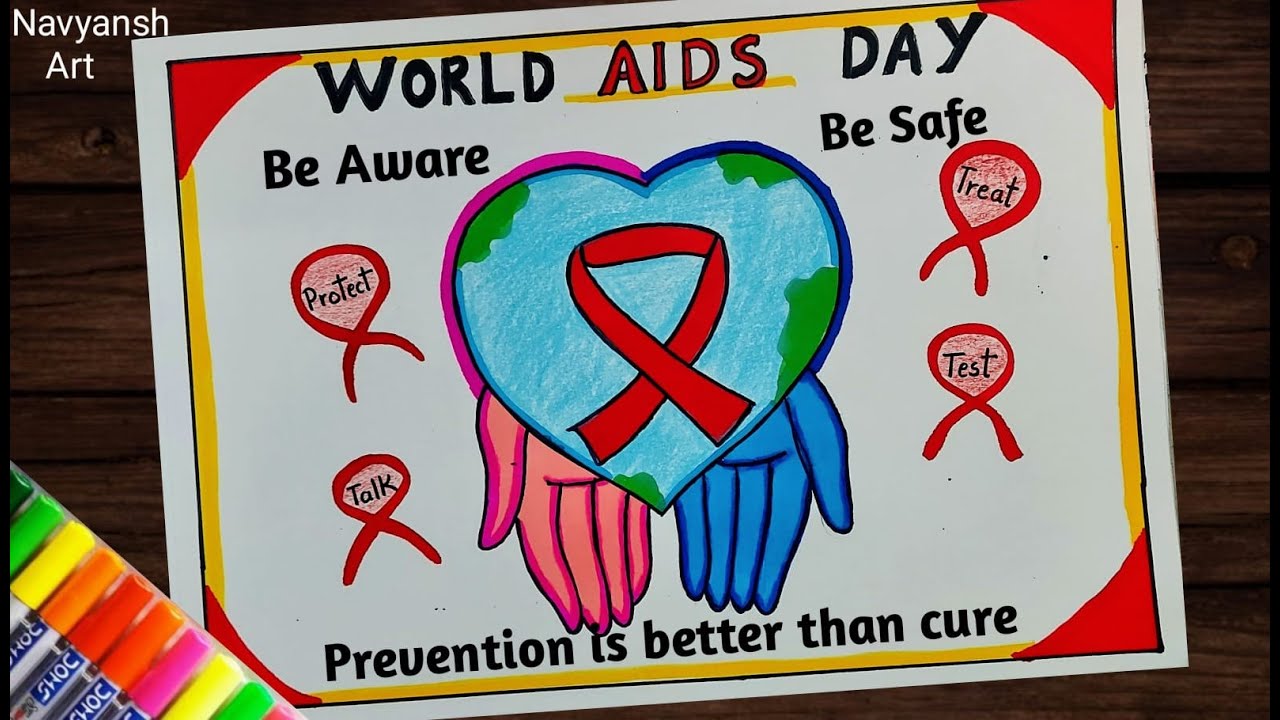 World Aids Day drawing / How to draw Aids awareness poster easy / Aids ...
