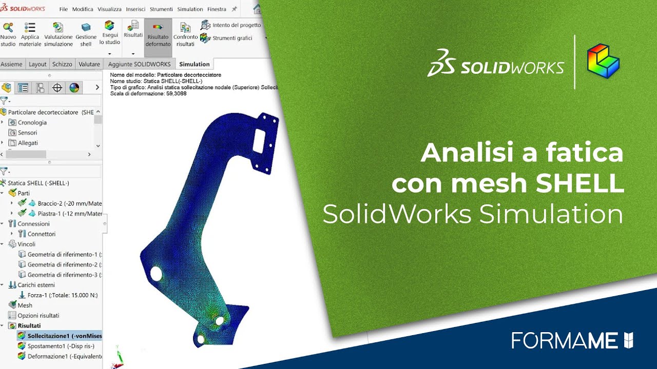 Analisi a fatica con mesh SHELL - SolidWorks Simulation - YouTube