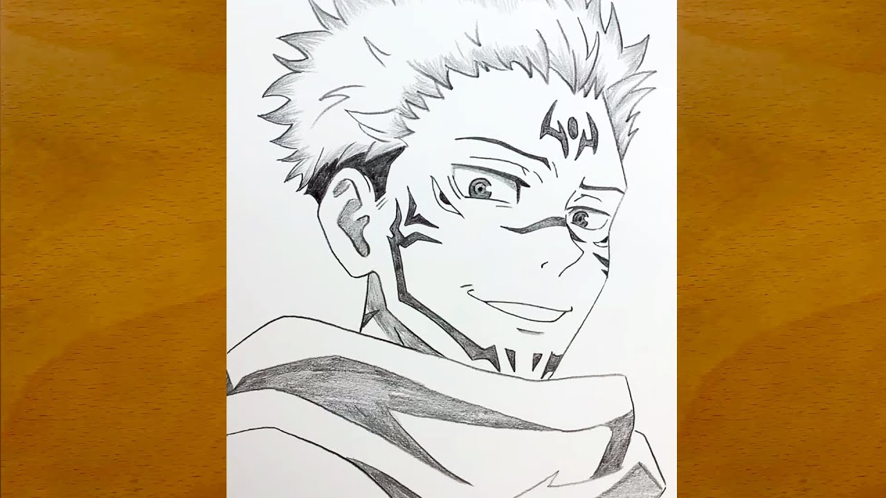 Anime sketch | How to Draw Sukuna from Jujutsu Kaisen | Sukuna drawing ...