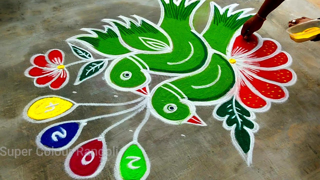 new year rangoli designs 2024 simple🌹new year muggulu 2024🌹margazhi ...