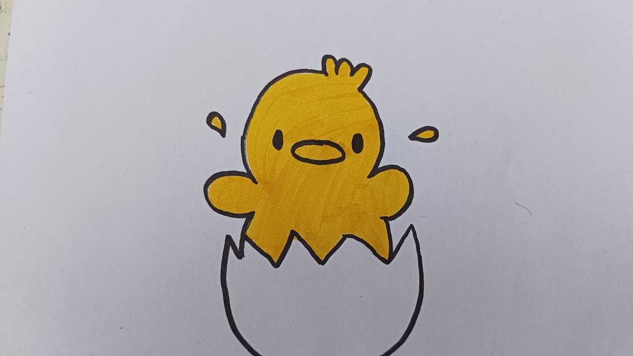 HOW To Draw chick in Egg Easy Drawing# chick#chickdrawing # ...