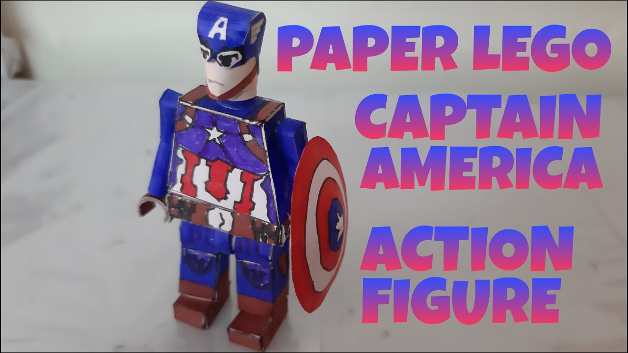 How to make a Lego captain America action figure out of paper - YouTube