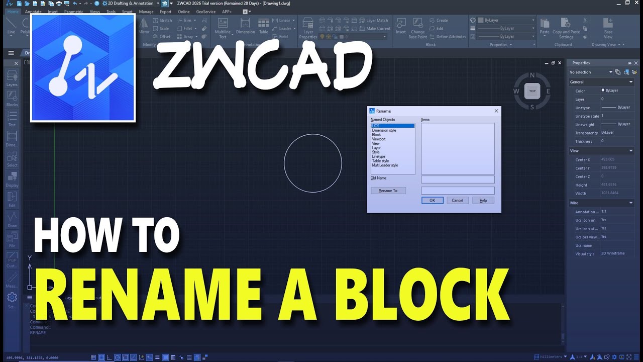 ZWCAD How To Rename A Block - YouTube