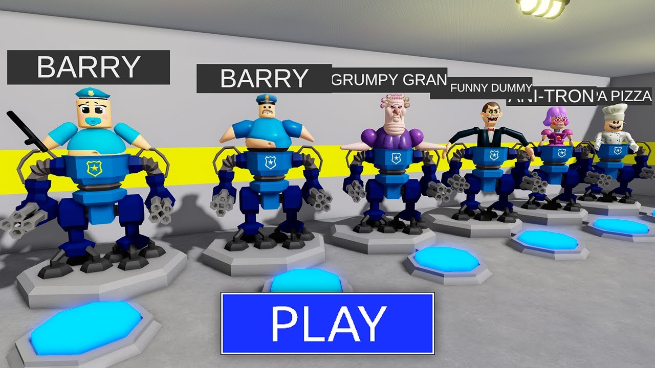 New Obby HARD MODE! ROBOT BARRY PRISON RUN! Full Game Walkthrough # ...