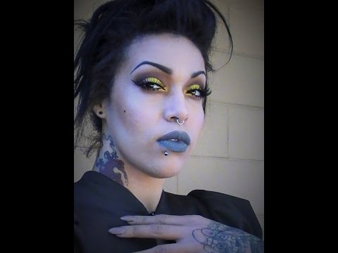 Yellow/Grey Goth makeup :::Golden Alters::: - YouTube