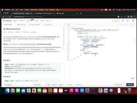 LeetCode 88 Merge Sorted Array 中文解说 - YouTube
