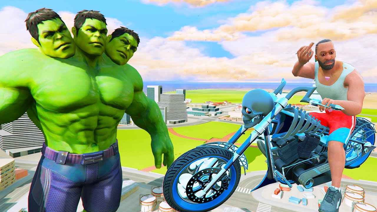 Franklin Fight Giant Giga Giant Hulk In Indian Bike Driving 3D - YouTube