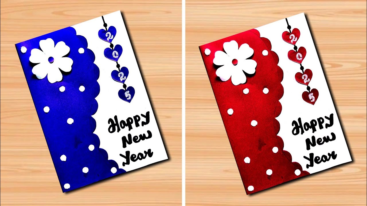 beautiful and easy happy new year greeting card making 2025/ how to ...