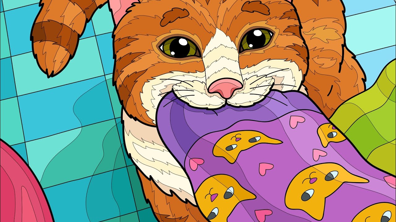 Hey Color app Kitty Playing #paintbynumbers #colorwithme #summer # ...