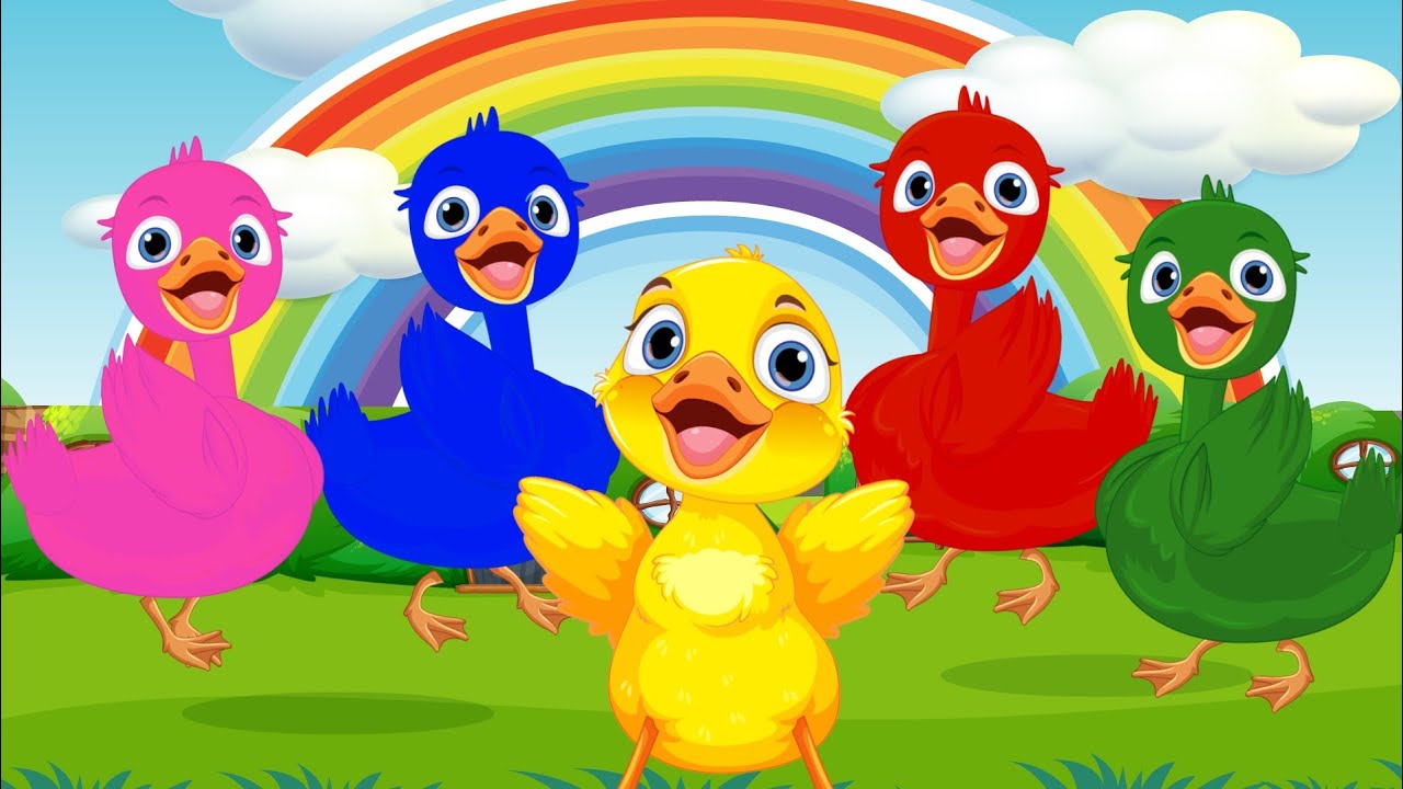 Five Ducks Song for Kids | Learn Colors with Ducks | New Colors Song ...