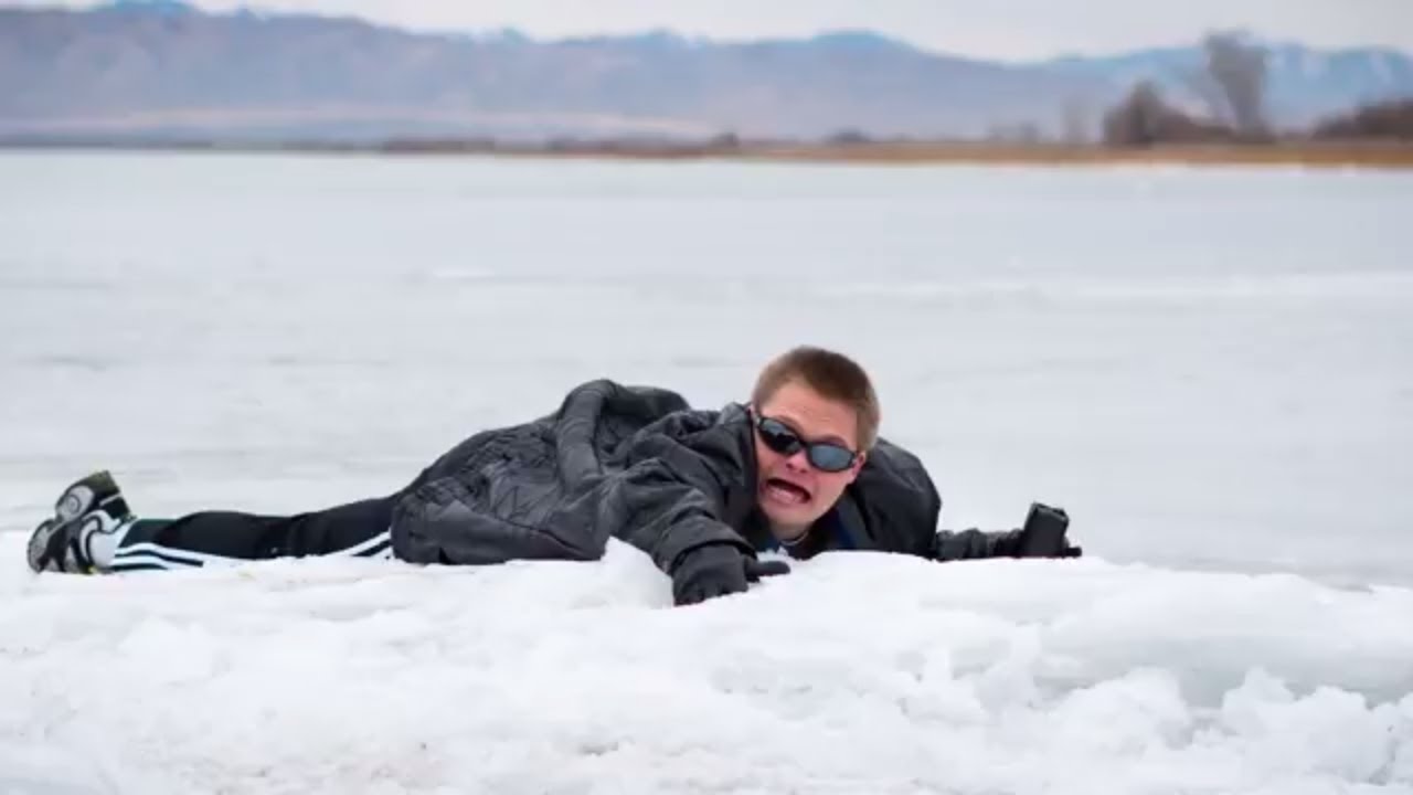 Boy Falls Through ICE On Lake While Vlogging - YouTube