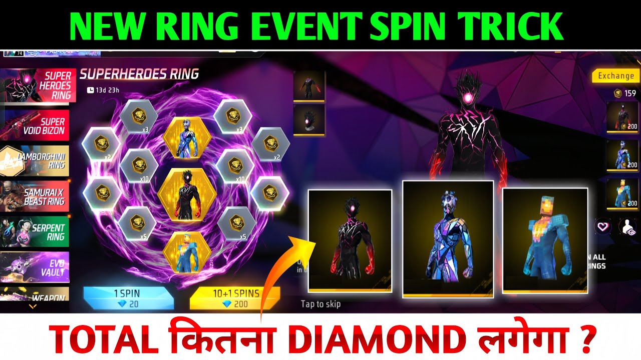 Superheroes Ring Event Free Fire | Free Fire New Event Today | FF ...