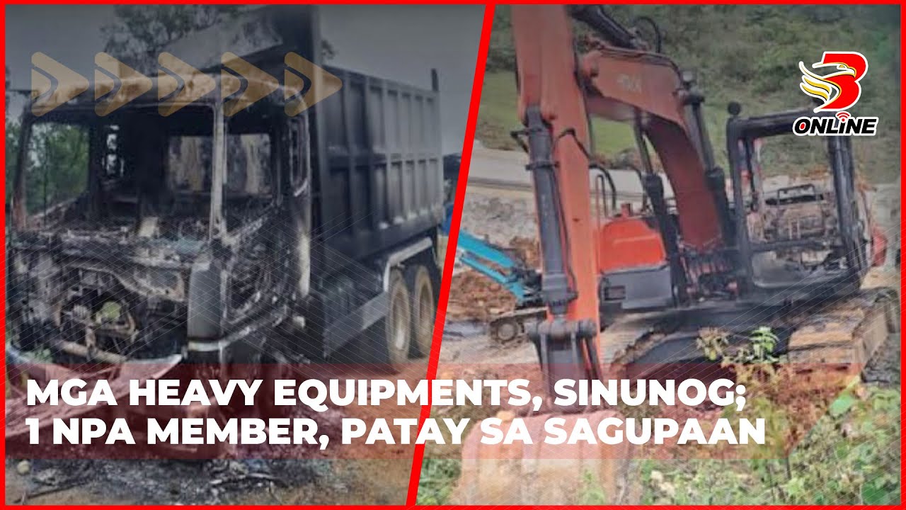 Mga heavy equipments, sinunog;1 NPA member, patay sa sagupaan - YouTube