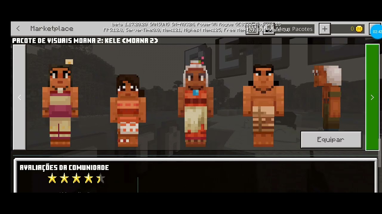 ANÁLISE DE TODAS AS SKINS DO NOVO MAPA DE MOANA 2 NO MINECRAFT! - YouTube