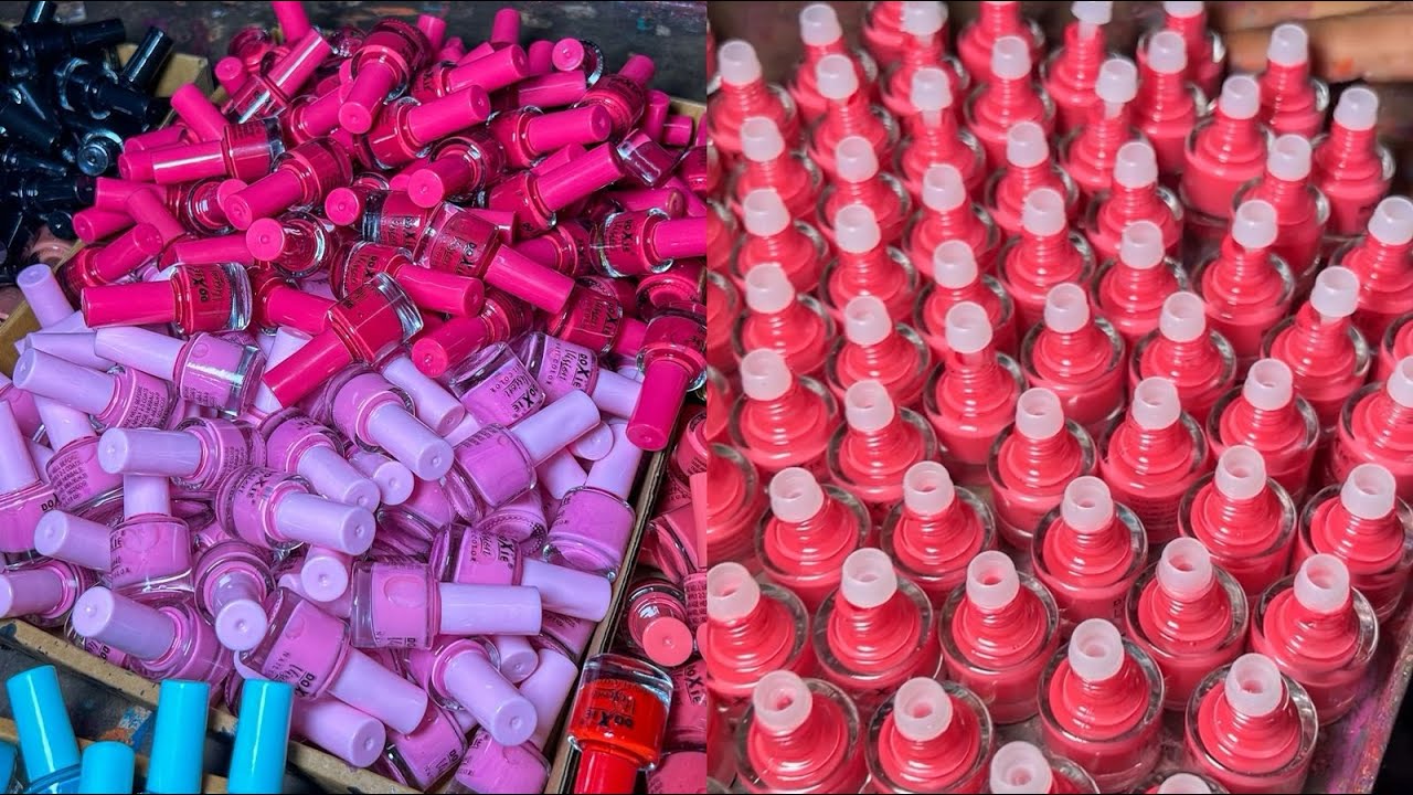 Surprising process of nail polish making in a local factory - YouTube