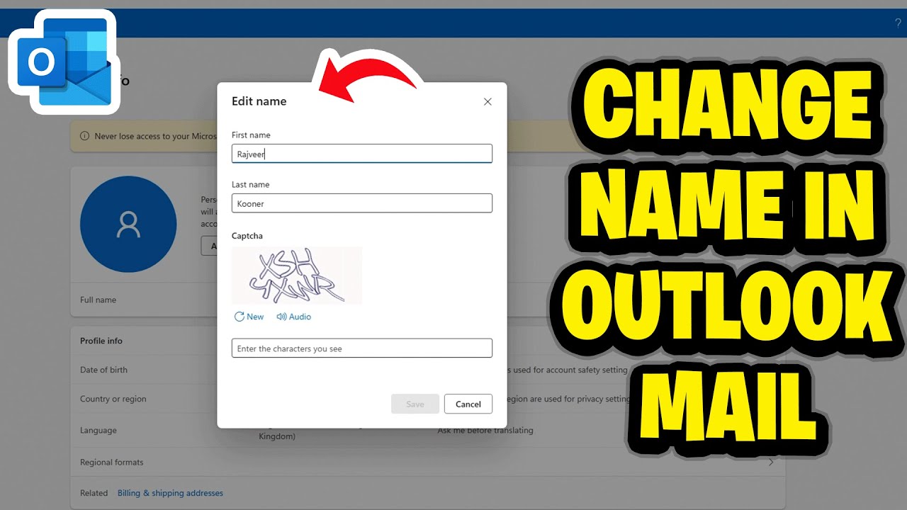 How To Change Name In Outlook Mail - Fastest Guide - YouTube