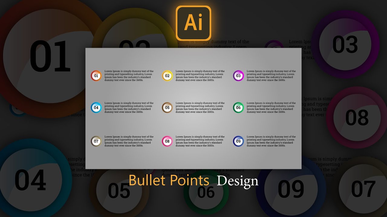How To Create Bullet Point | Vector Colorful Bullet Point | Adobe ...