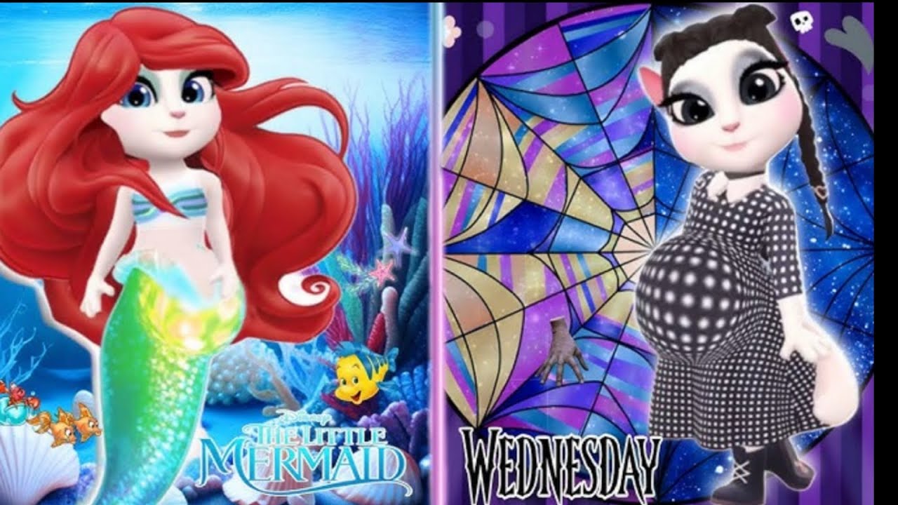 The little mermaid vs Wednesday Adam's day activities by #talkingangela ...
